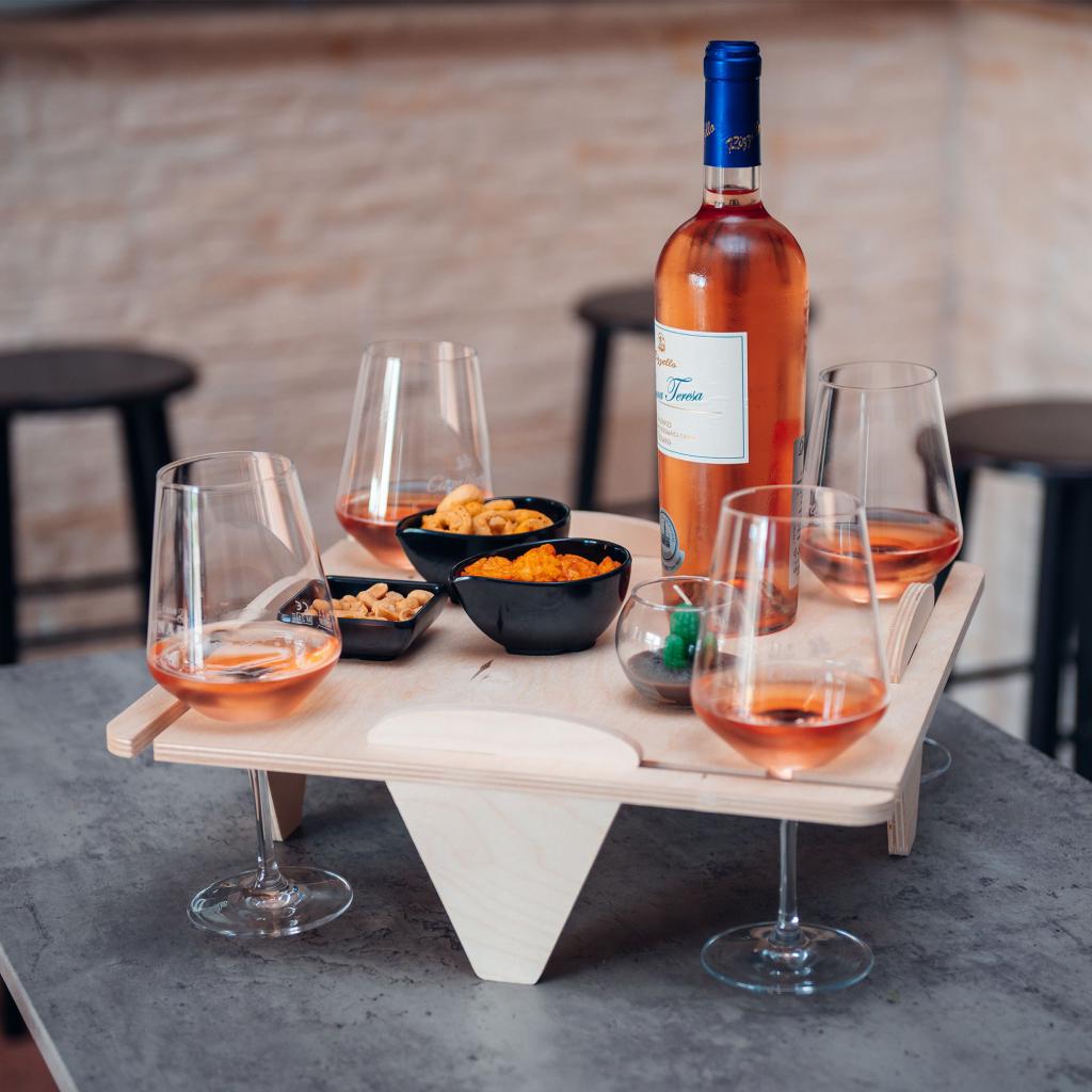 Vassoio PORTA SPRITZ DA TAVOLO 37,5x37,5 Altezza 12 cm Porta calici ...